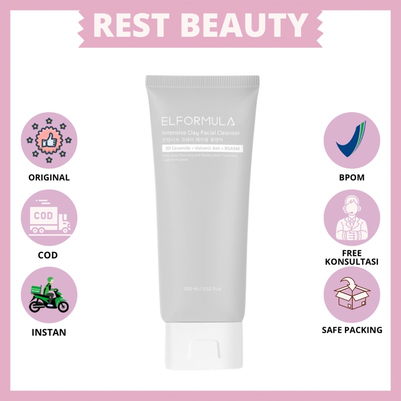 Jual ELFORMULA - Intensive Clay Facial Cleanser 3D Ceramide + Volcanic ...