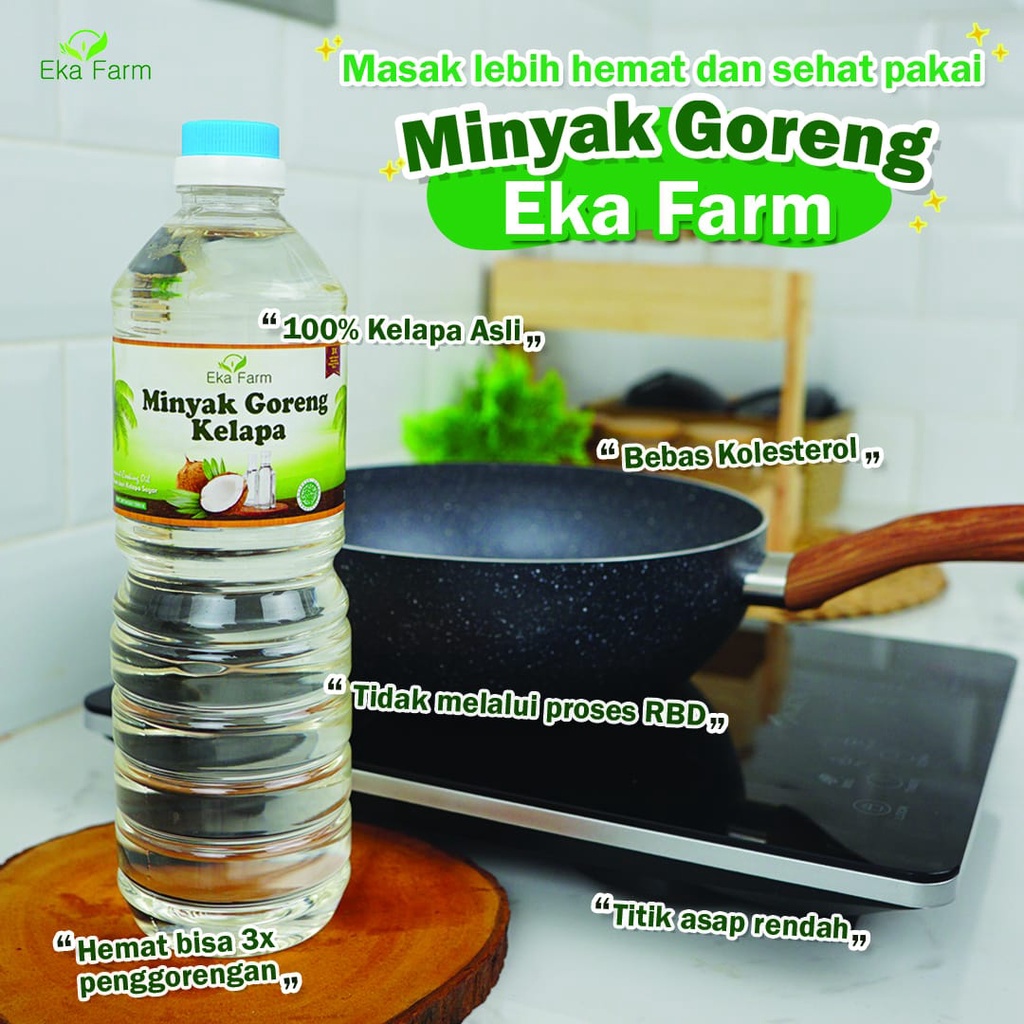 Jual Minyak Goreng Kelapa Eka Farm 500ml - Bebas kolesterol | Shopee Indonesia