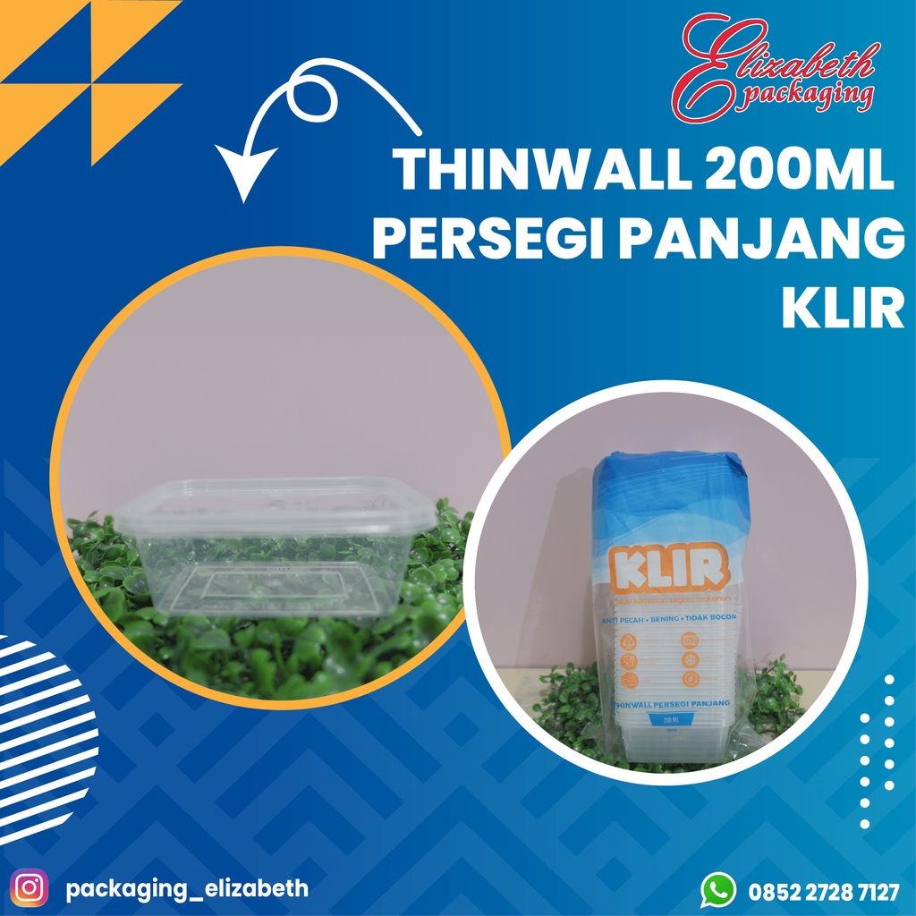 Jual Thinwall KLIR RECTANGLE 200ml, 250ml | Shopee Indonesia
