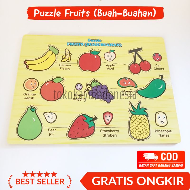 Jual Puzzle Kayu Fruits Buah-Buahan Mainan Edukasi Edukatif Anak Puzzle ...