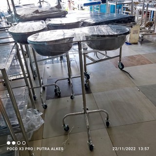 Jual Trolley Troli Waskom Double Stainless | Standar Waskom Rumah Sakit ...