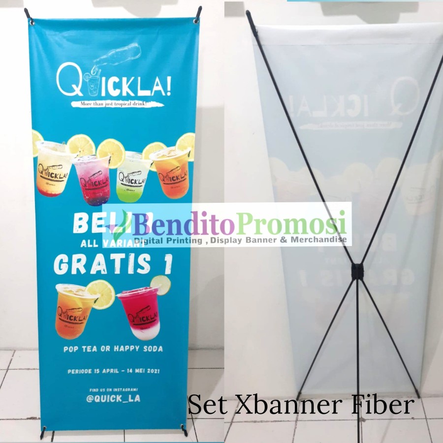 Jual X Banner Stand Banner 60x160cm Dengan Cetak, Rangka XBanner Plus ...
