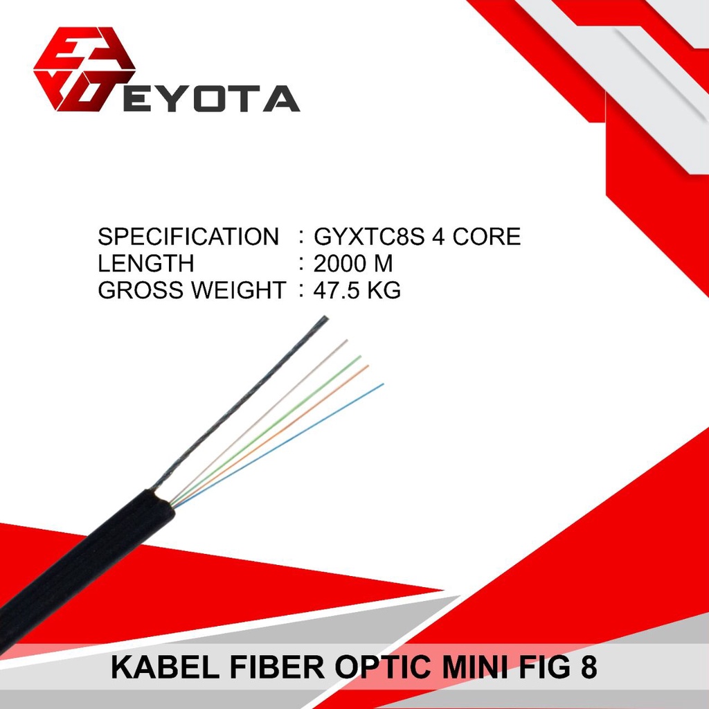 Jual Eyota Kabel FO 4 Core MIni FIG 8 Fiber Cable Plus Jelly Tube 2000 ...