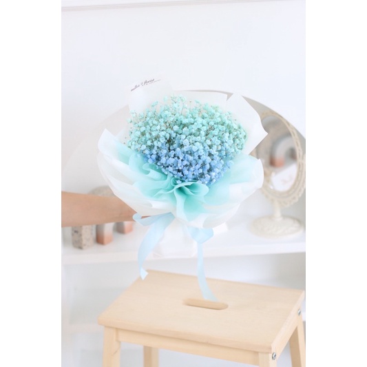 Jual Baby Breath Bouquet Blue Biru Tosca - Buket Bunga Fresh Import ...