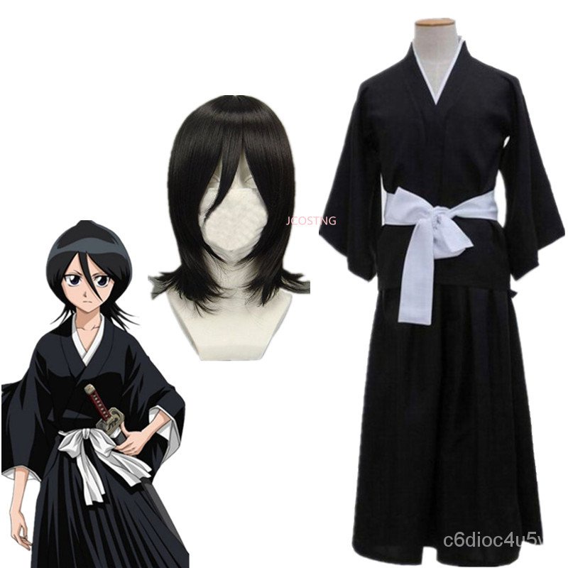Jual New Anime Bleach Kuchiki Rukia Cosplay Costume Rukia Kuchiki Wigs ...