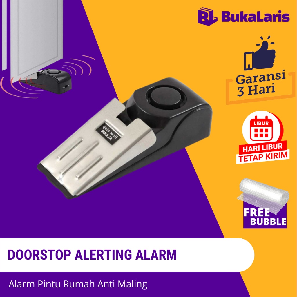 Jual Portable Security Door Stop Alarm Pintu Rumah Anti Maling 120db ...