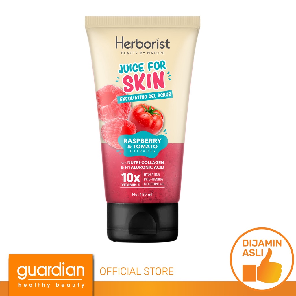 Jual Herborist Juice For Skin Exfoliating Gel Scrub Raspberry Tomato-150ml | Shopee Indonesia
