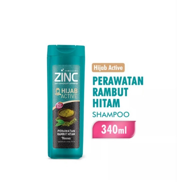 Jual ZINC Shampoo Hijab Active Perawatan Rambut Hitam 340ml | Shopee ...