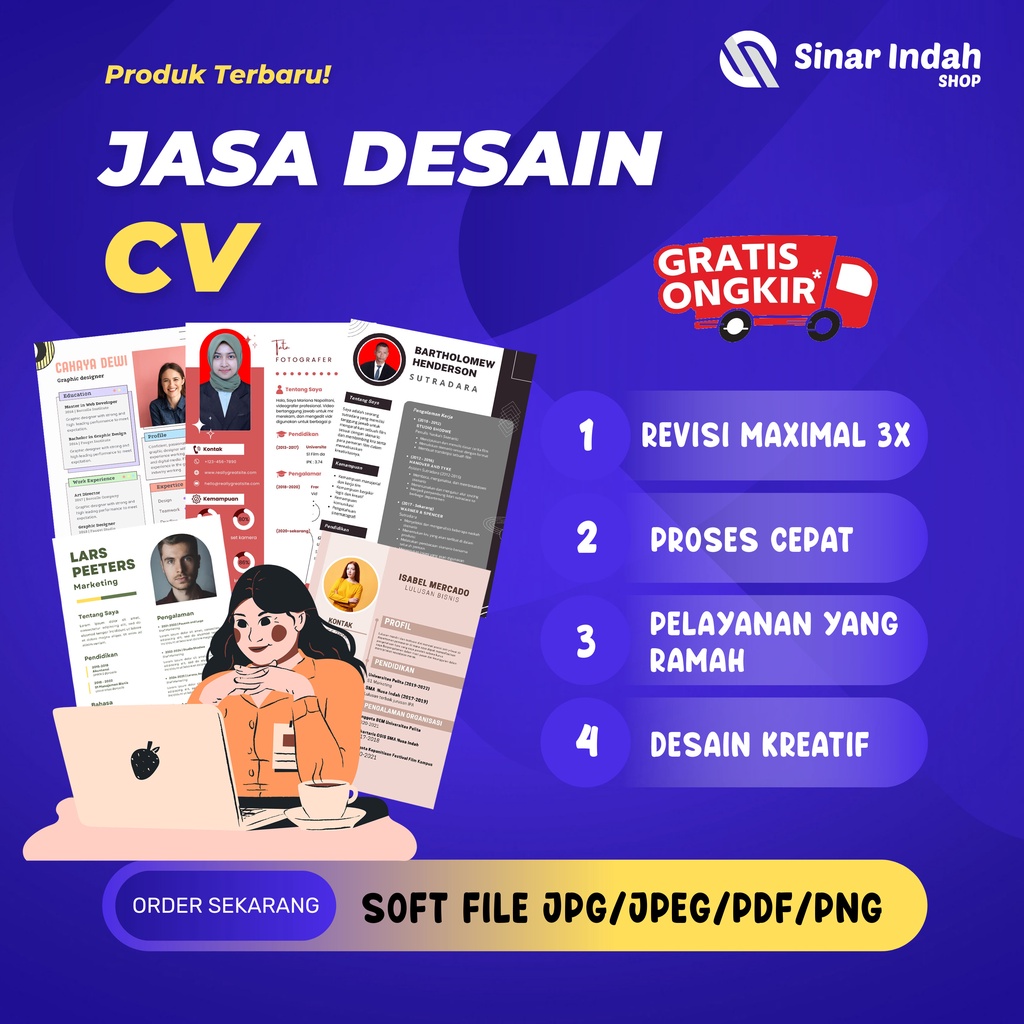 Jual Jasa Pembuatan CV / Curriculum Vitae / Desain CV/Lamaran Kerja | Shopee Indonesia