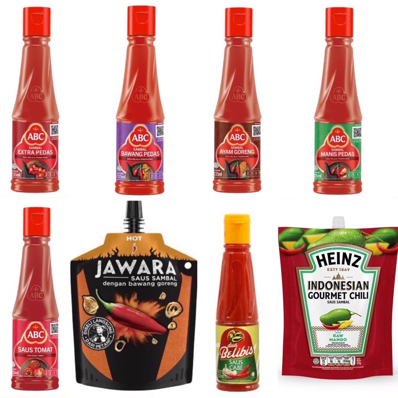 Jual (1 Botol) ABC Heinz Sambal Ayam Goreng, Bawang Pedas, Extra Pedas ...