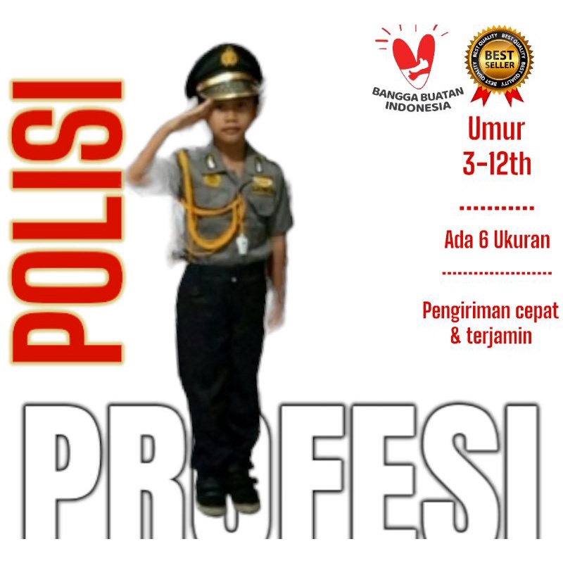Jual Seragam POLISI ANAK//Kopassus Anak/baju carnaval//baju profesi ...