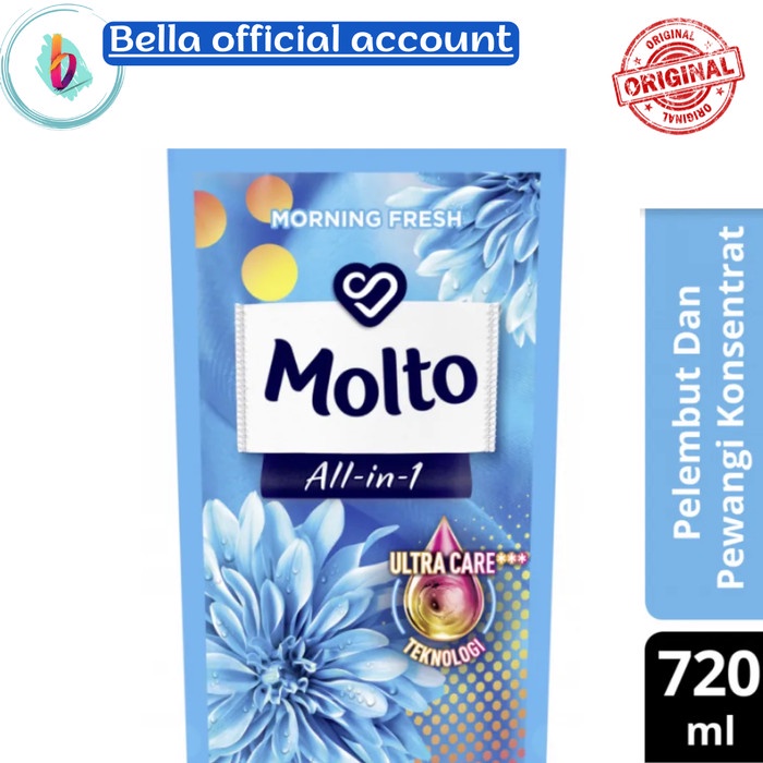 Jual MOLTO All In One Blue Pewangi Pakaian 720 mL / Kemasan Pouch ...