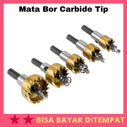 Jual Mata Bor Carbide Tip Wood Metal Hole Cut 5 PCS / Mata Bor Pelubang ...