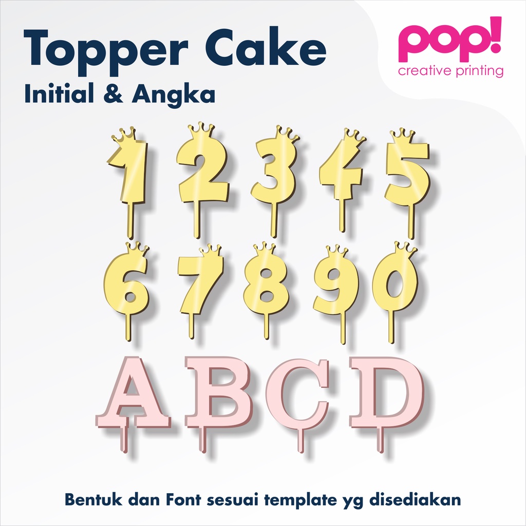 Jual Cake Topper Angka Huruf Initial Topper huruf topper angka topper ...