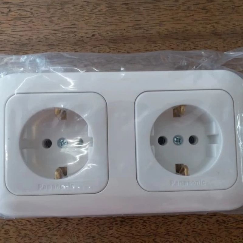 Jual PANASONIC Stop Kontak Double Non CP WEJP11322-7 Stopkontak Dobel ...