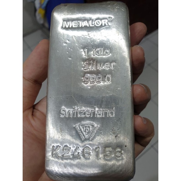 Jual Perak murni 999 batang Metalor 1kg Swiss batangan silver asli 1 ...