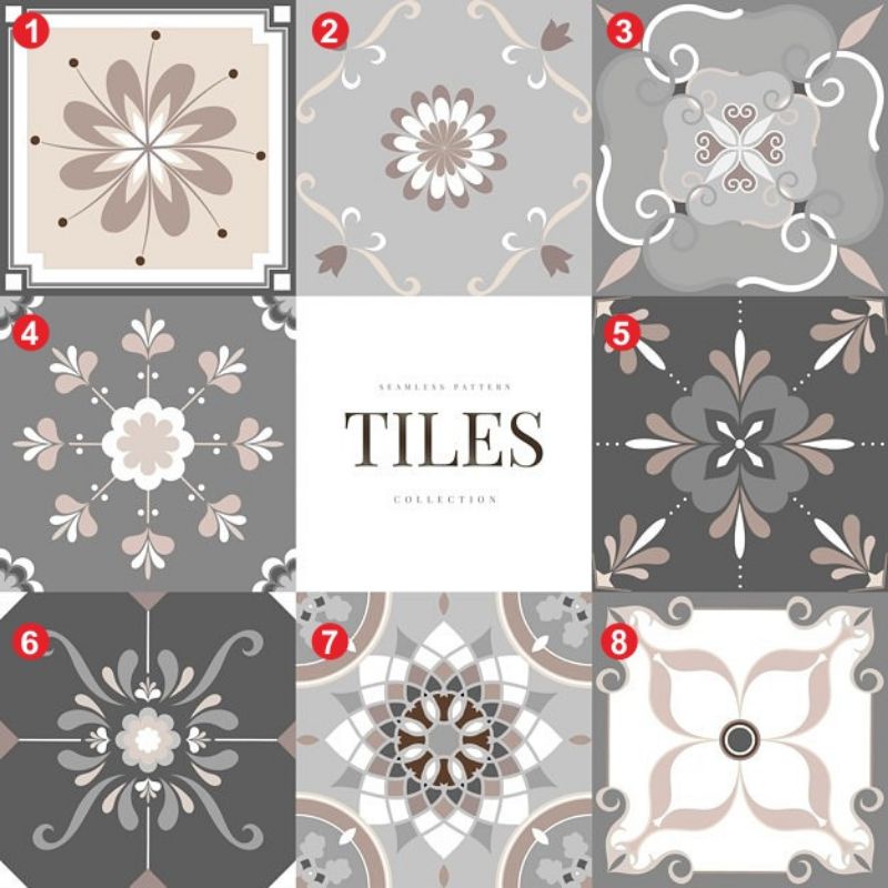 Jual Stiker Tegel / Sticker Lantai / Keramik Motive 6 / Bisa Custom Size dan Motif | Shopee ...