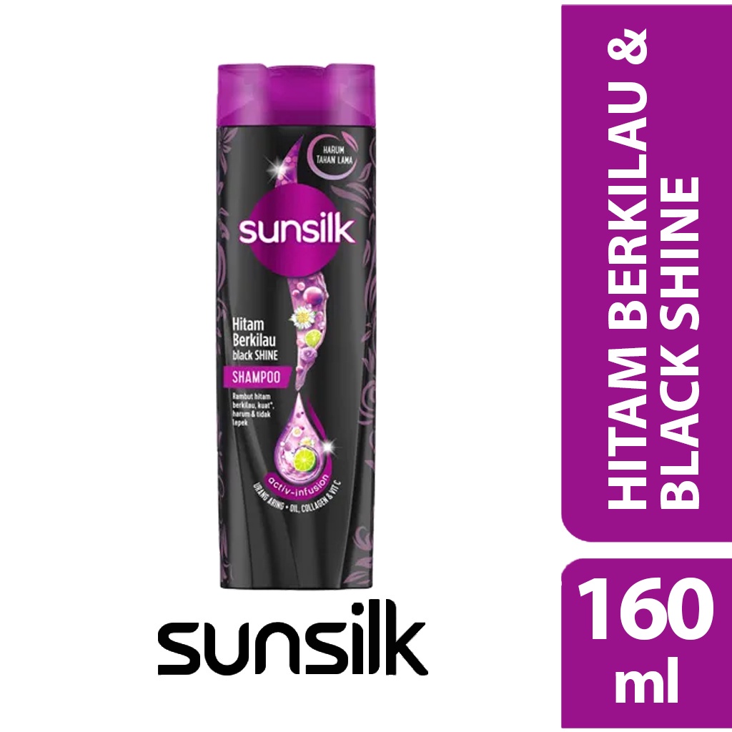 Jual Sunsilk Shampoo Black & Shine Hitam 160ml | Shopee Indonesia
