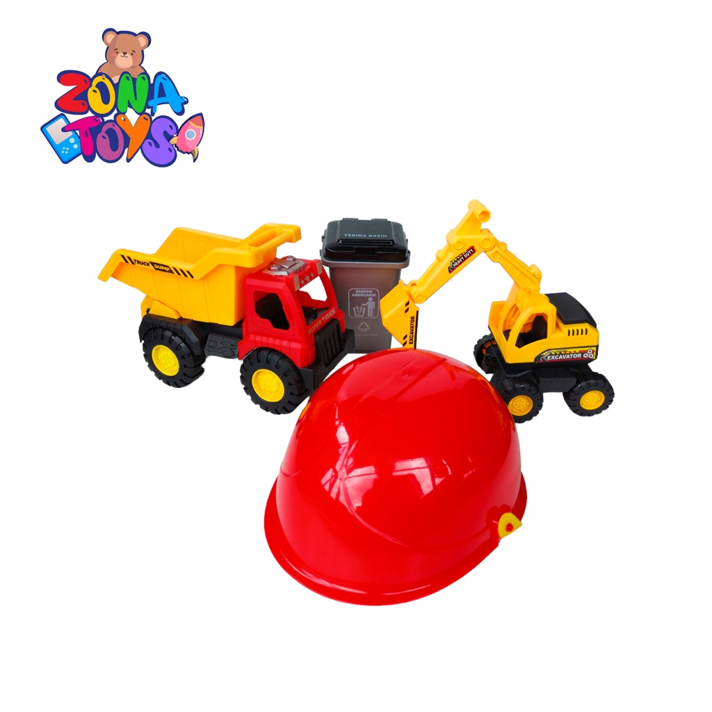 Jual Mainan Anak Truck Series Konstruksi Dump Truck & Excavator Dengan ...