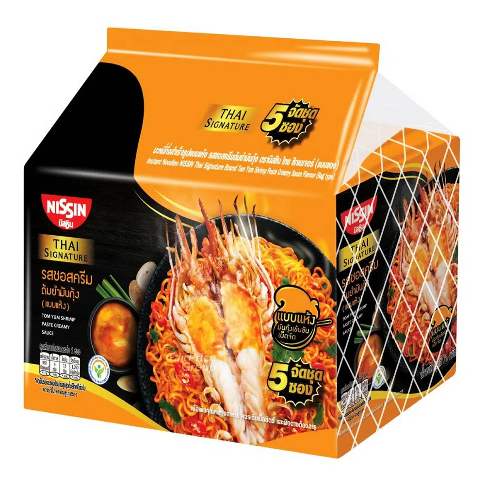 Jual NISSIN Instant Thai Signature Noodles - Tom Yum Shrimp Creamy Sauce isi 5pcs asal Thailand ...