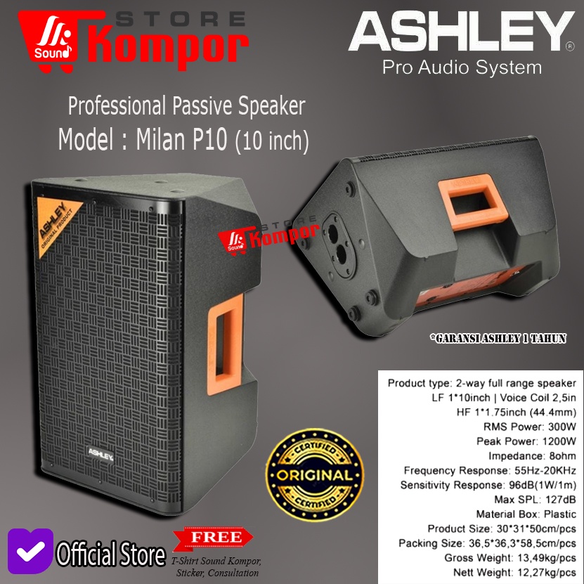 Jual SPEAKER PASIF ASHLEY MILAN P10 PASSIVE ASHLEY 10 INCH MILAN P10 ...