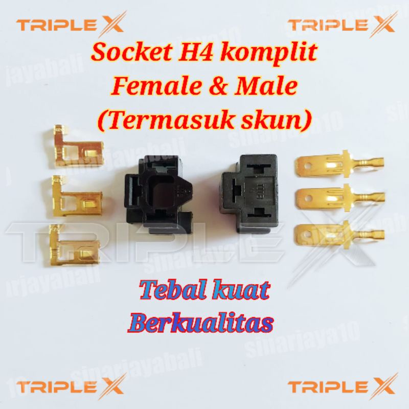 Jual Soket lampu h4 socket lampu utama konektor headlamp connector ...
