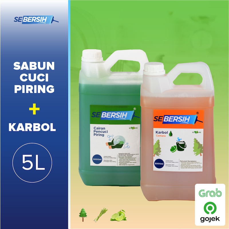 Jual (BUNDLING) Sebersih Sabun Cuci Piring + Karbol Anti Bakteri 5L ...