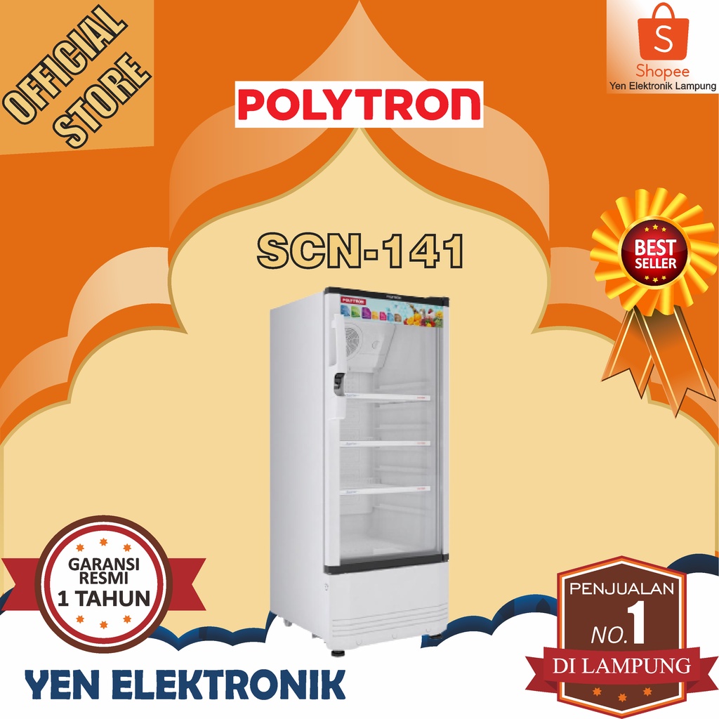 Jual Showcase POLYTRON SCN 141 L 3 Rak Display Cooler Kulkas Low Watt Garansi Resmi POLYTRON 1 ...
