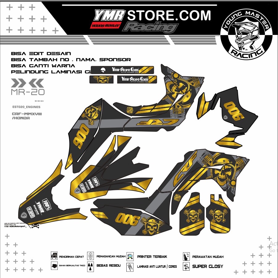 Jual Decal/stiker crf150L-decal dtracker-klx bf-decal full body(BEBAS ...