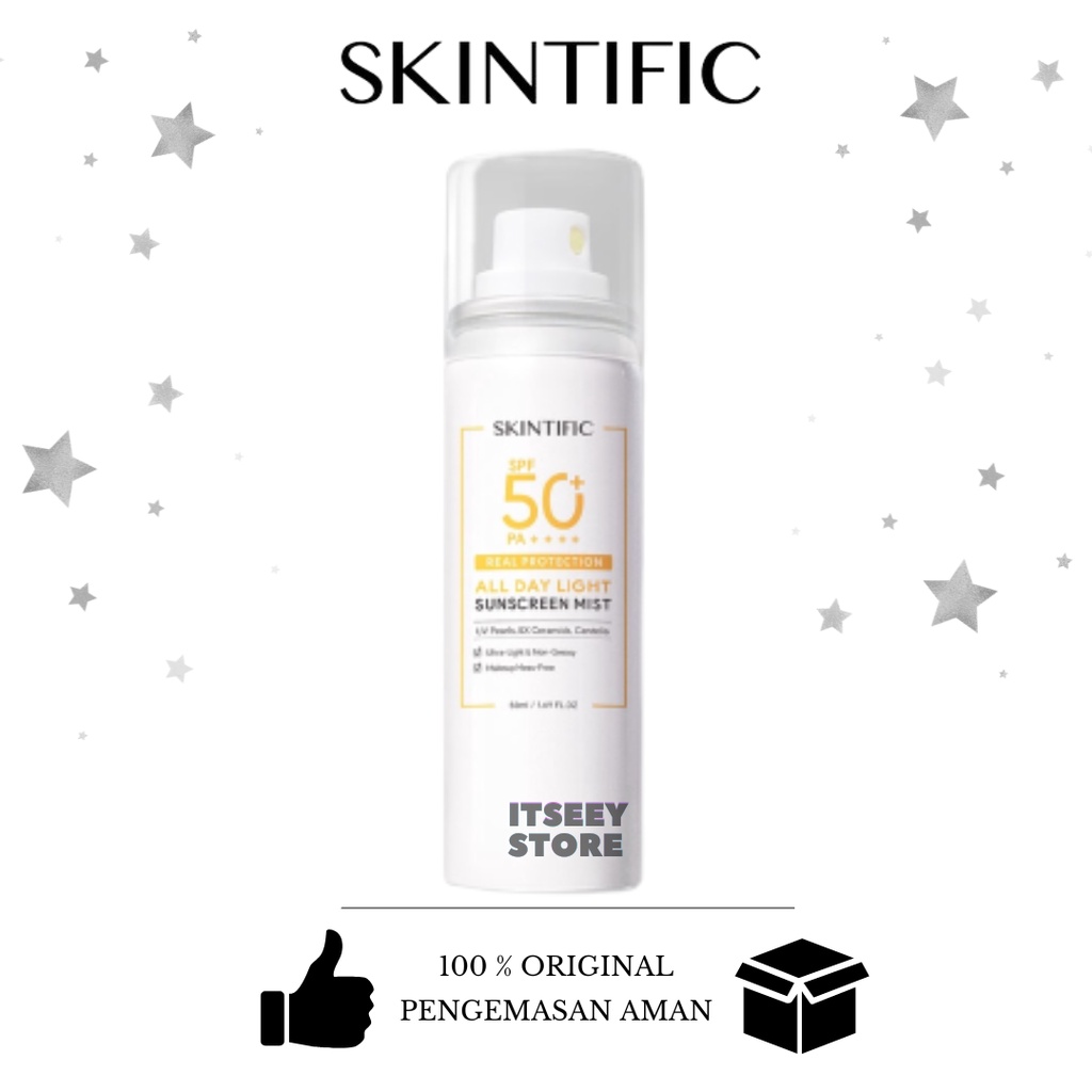 Jual SKINTIFIC All Day Light Sunscreen Mist SPF50 PA++++ Sunscreen Spray Anti UV Suncreen Wajah ...