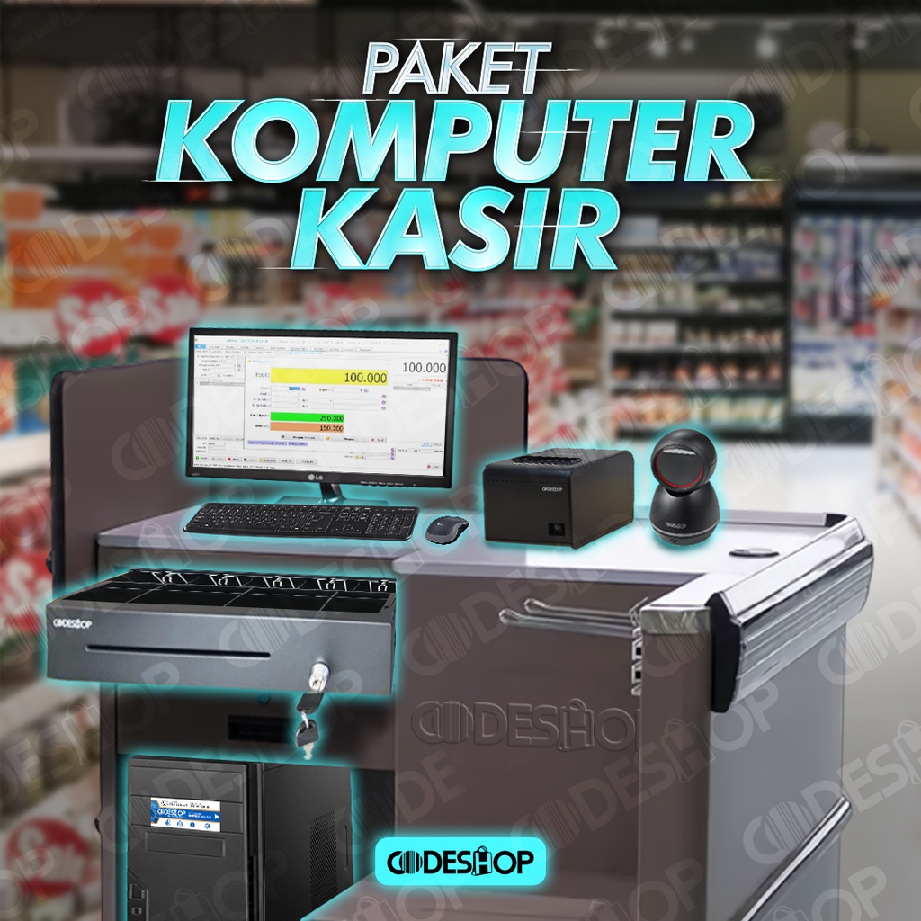 Jual Paket Kasir Satu Set Komputer Scanner Printer Cash Drawer Program ...