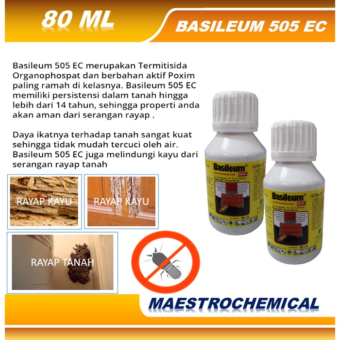 Jual BASILEUM 505 EC @ 80 ml (Antirayap dan Pengawet kayu) | Shopee ...