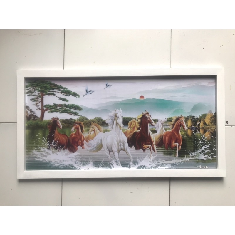 Jual Hiasan Dinding Premiun Cetak Gambar Lukisan kuda Berlari plus ...