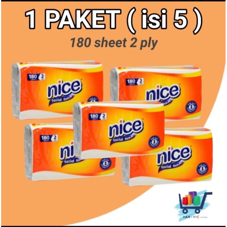 Jual paket hemat tissue nice 180 sheet 2 ply | Shopee Indonesia