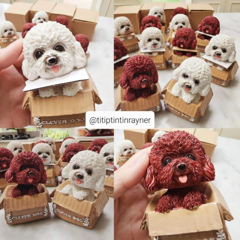 Jual TOPPER CUTE POODLE BROWN / WHITE | Shopee Indonesia