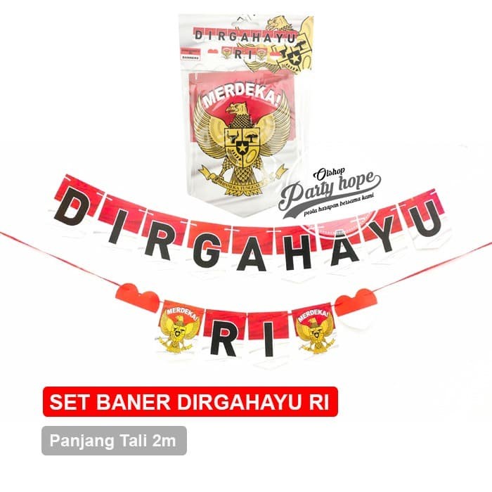 Jual Banner DIRGAHAYU RI 3 / bunting flag HUT RI / banner Garuda HUT RI ...