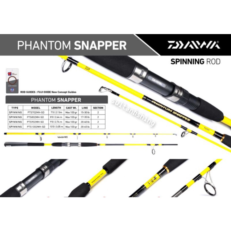 Jual Joran Daiwa PHANTOM SNAPPER 22 PTS 702 802 902 1002MH cek variant | light popping | jigging ...