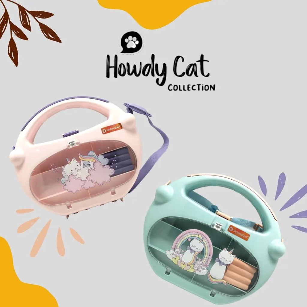Jual Technoplast Paket School Box Howdy Cat Kotak Bekal 450Ml & Botol ...