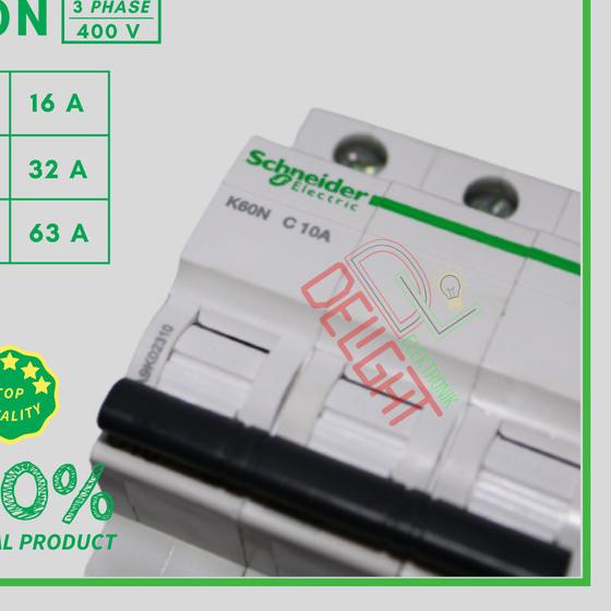 Jual MCB SCHNEIDER (10A,16A,20A,32A,40A,63A) 3 PHASE ORIGINAL - 10 A | Shopee Indonesia