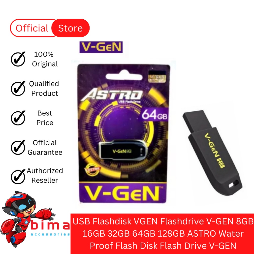 Jual USB Flashdisk VGEN Flashdrive V-GEN 8GB 16GB 32GB 64GB 128GB ASTRO Water Proof Flash Disk ...