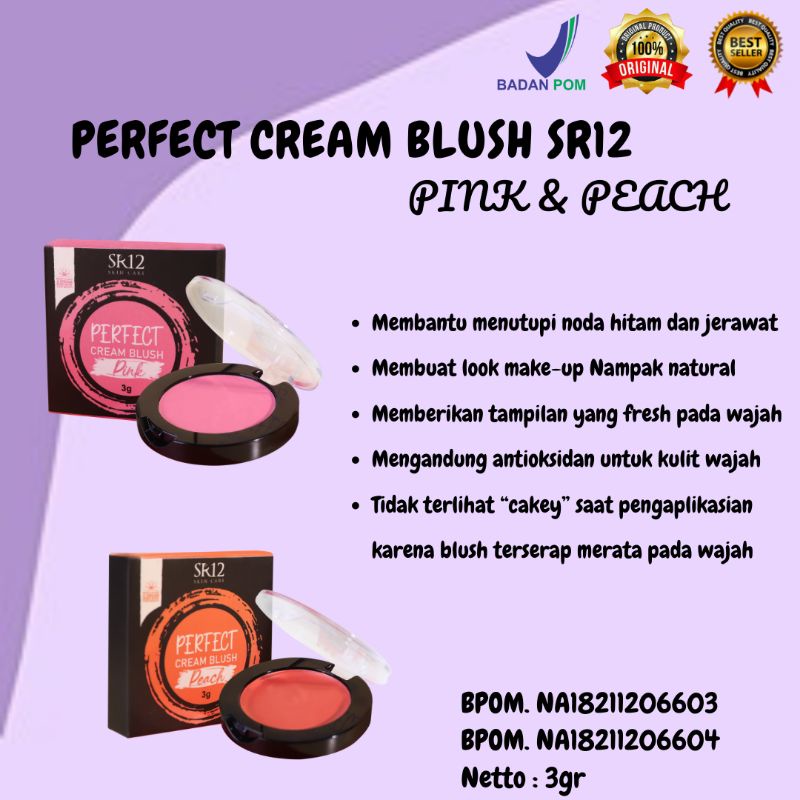 Jual SR12 PERFECT CREAM BLUSH / MAKE UP BLUSH ON CREAM / PERONA PIPI ...