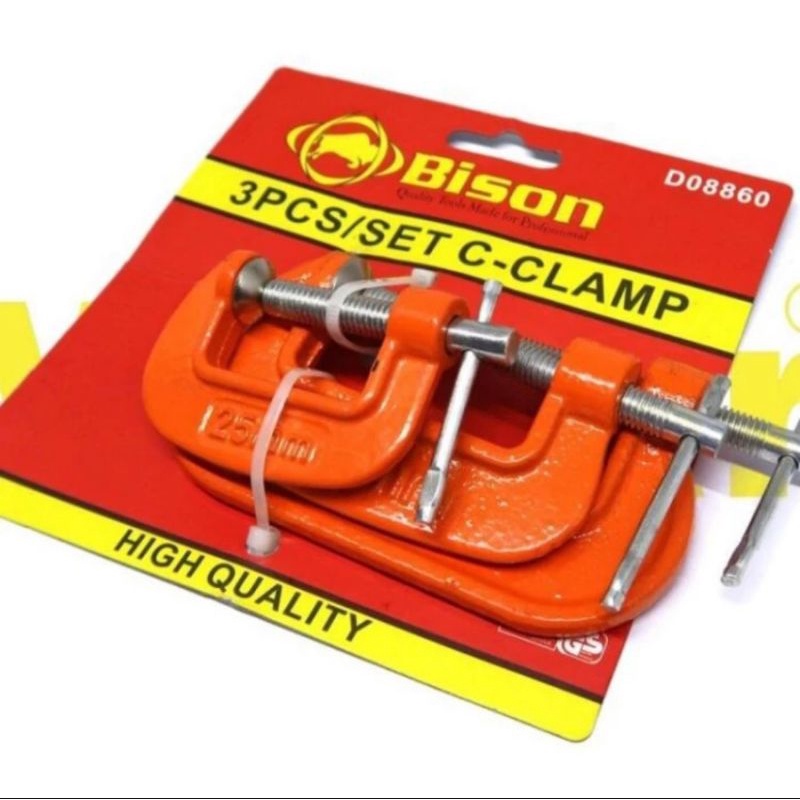 Jual Klem C set 3 Pcs Clamp C Set Penjepit Catok Kayu 1 2 3 inch Heavy ...