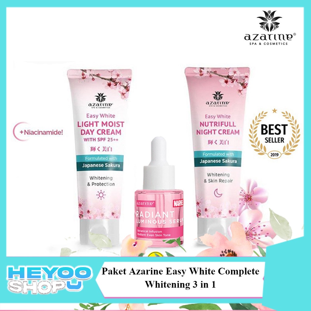 Jual Paket Azarine Easy White Complete Whitening 3 in 1 (Light Moist ...