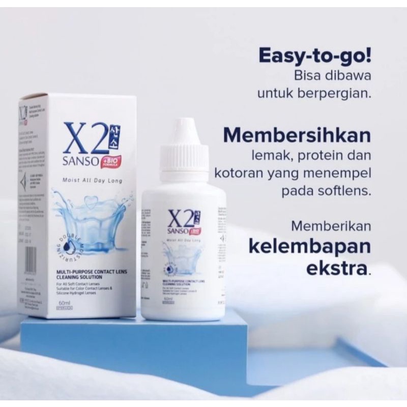 Jual X2 Sanso Bio Formula 60ml Air Cuci Rendam Soflens Hydrogel Cairan Soflen X2 Sanso Bio ...