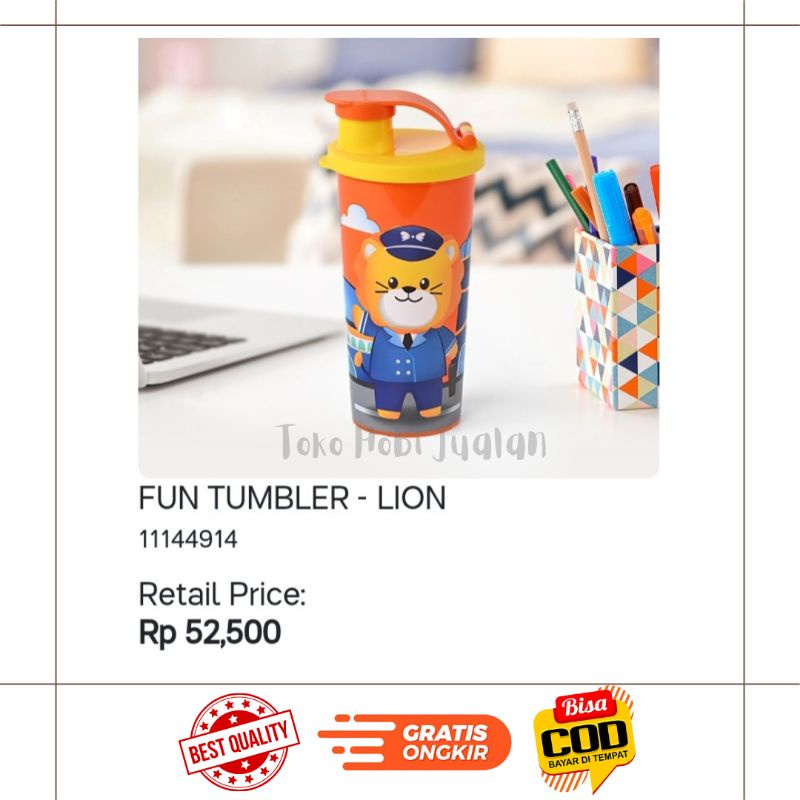 Jual Tupperware Bottle Fun Tumbler Tupperware Fun Tumbler Lion Botol ...