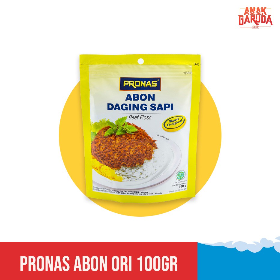 Jual Pronas Abon Sapi Rasa Original 100 g dengan kemasan Ziplock ...