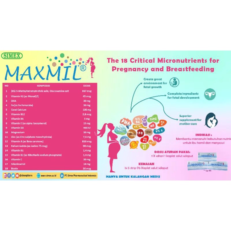 Jual SUPLEMEN VITAMIN IBU HAMIL DAN MENYUSUI ( MAXMIL) | Shopee Indonesia