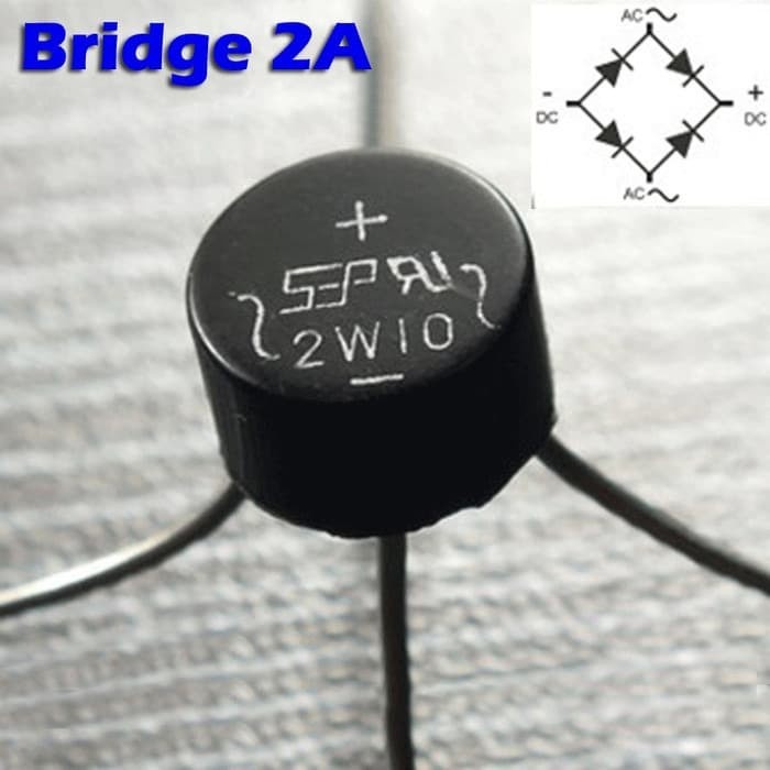 Jual Dioda Bridge 2A Topi 1000V Jembatan Rectifier 2W10 Rangkaian 4 Dioda | Shopee Indonesia