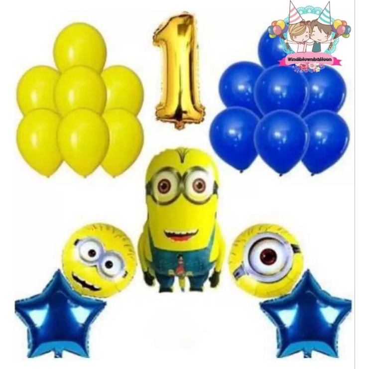 Jual WINDBLOWN BALON SET ULANG TAHUN ANAK TEMA MINION DESPICABLE ME ...