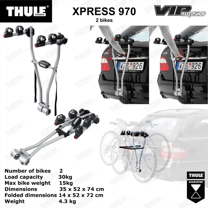 Jual THULE 2 bikes carriers XPRESS 970 rak sepeda towing mobil express ...